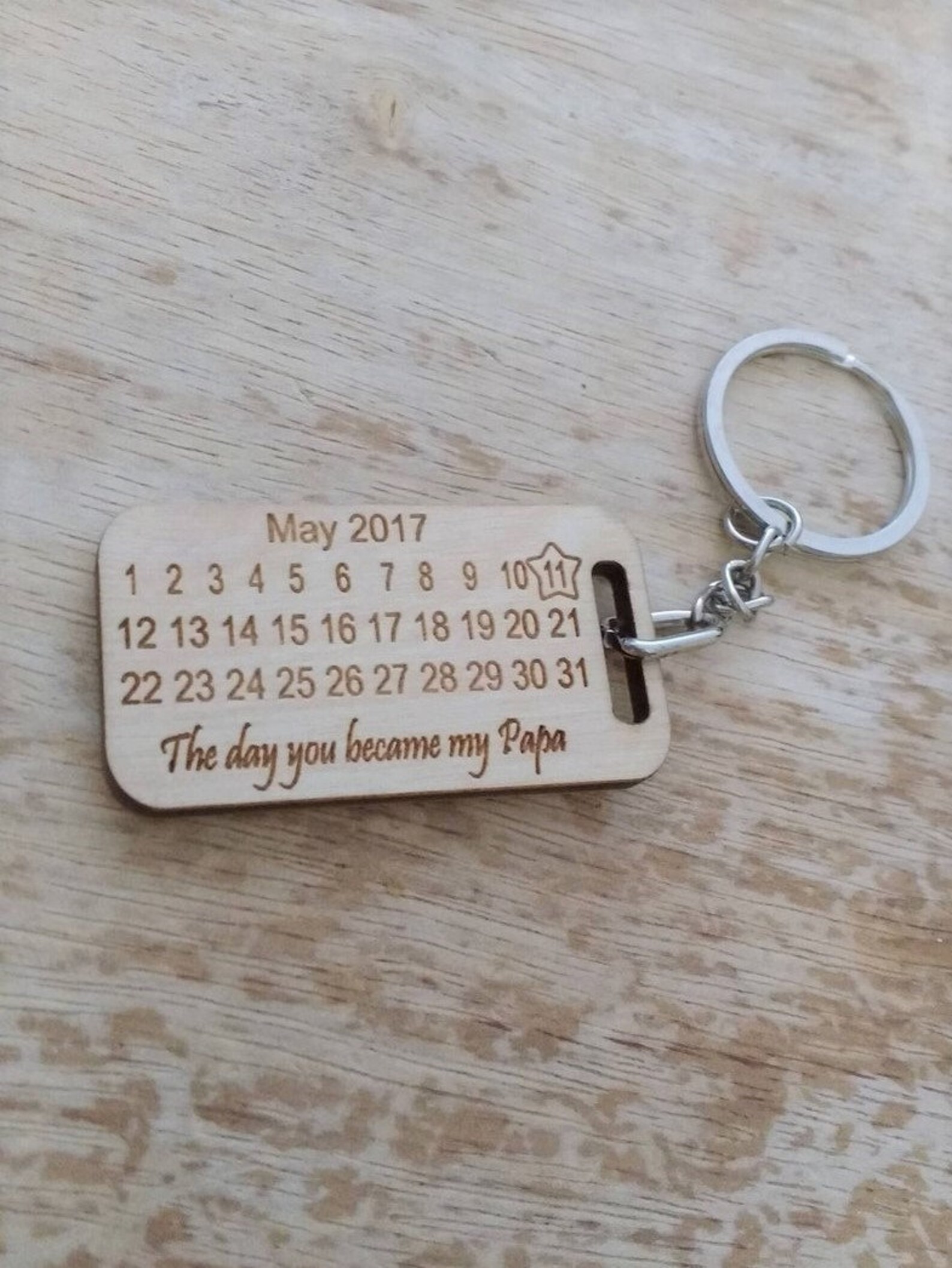 Wooden Keyring the Day You Became Fathers Day Mothers Day - Etsy UK
