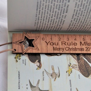 Wooden Bookmark, Teachers Gift, Wooden Ruler, Personalised Teachers ...
