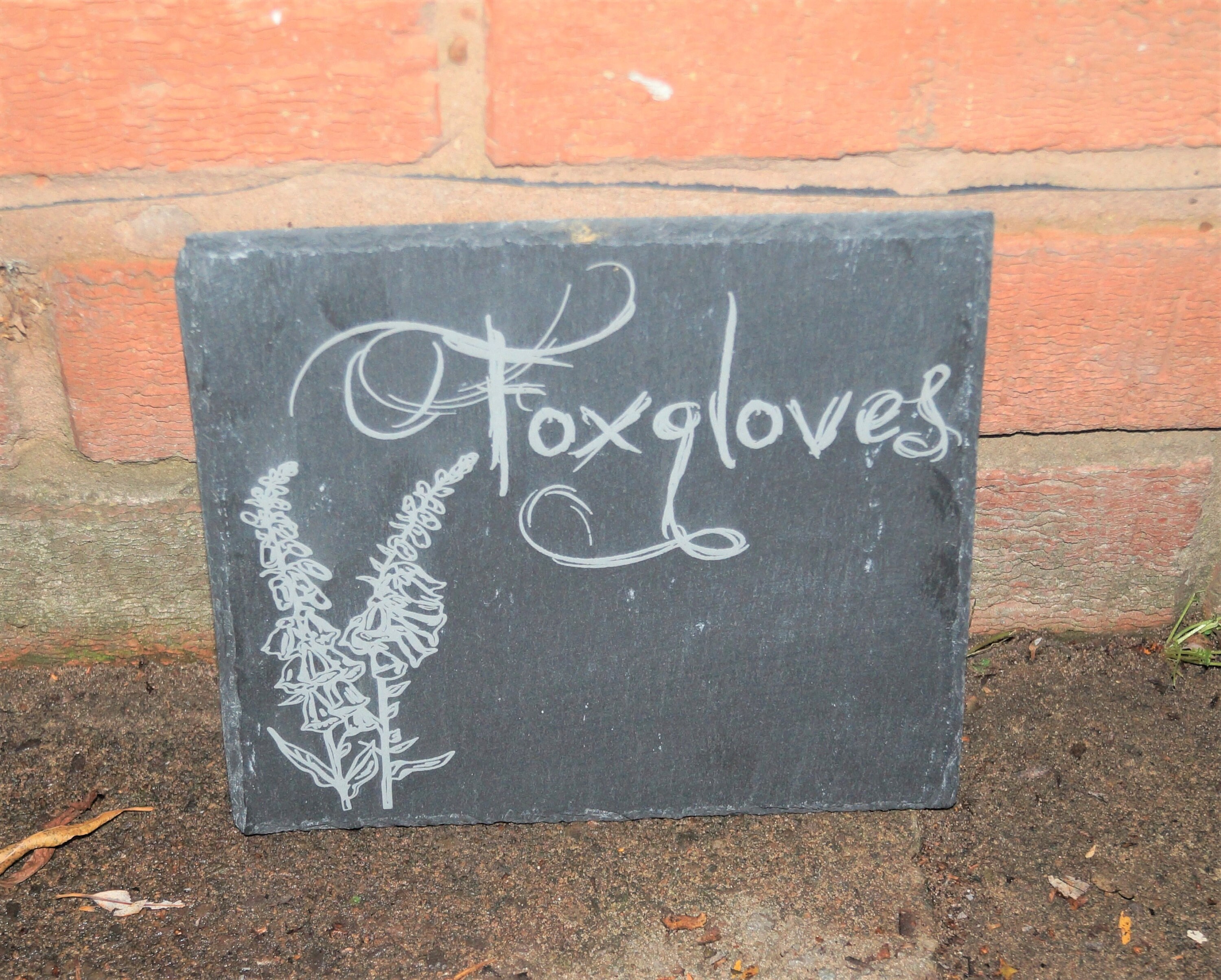 Slate House Sign Shed Sign Foxgloves Sign Flower House - Etsy UK