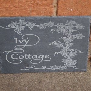 Slate House Sign, Shed Sign Ivy Image House Sign, Personalised Slate ...