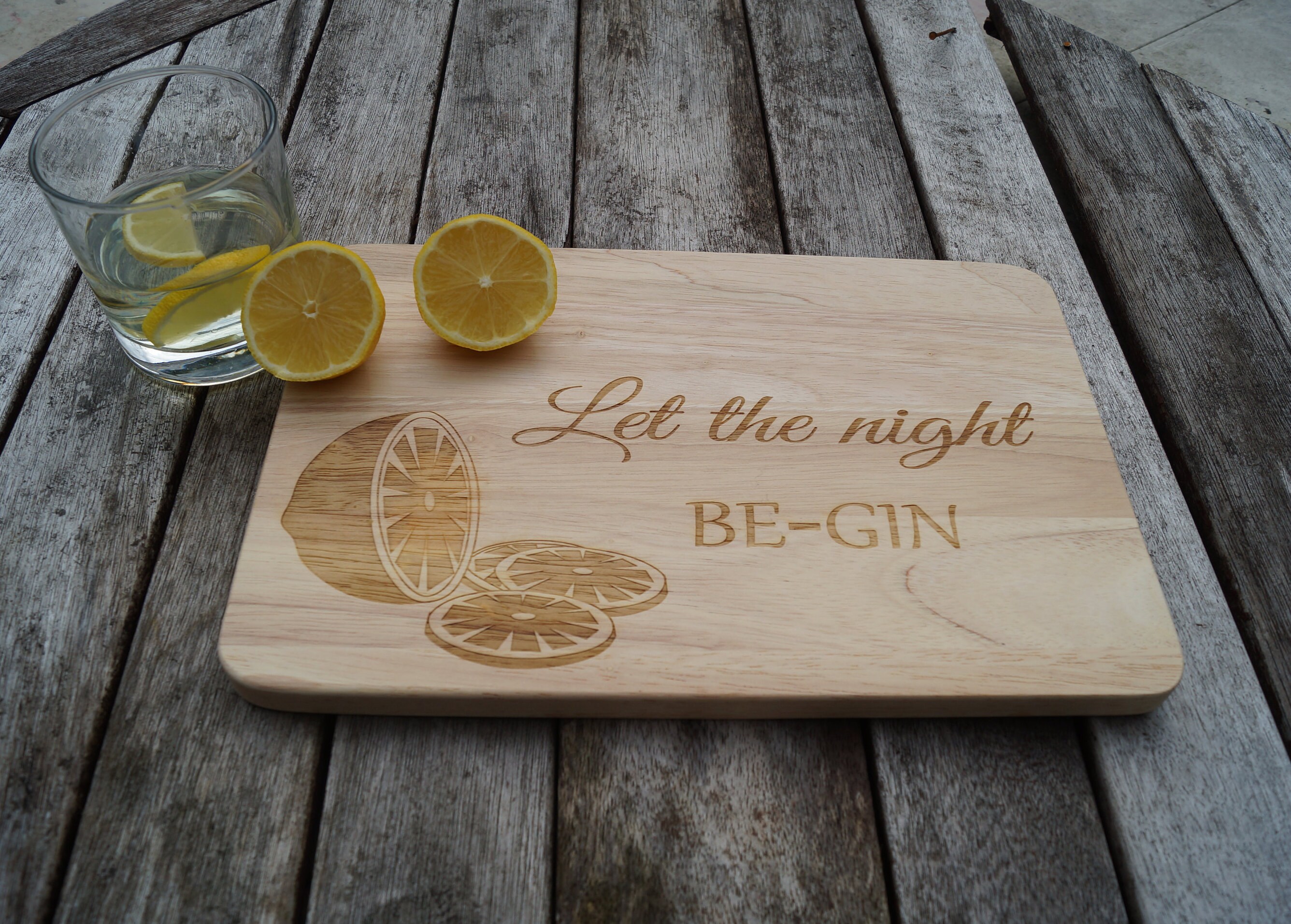 Gin Board Gin Chopping Board Lemon Cutting Board Lemon | Etsy UK