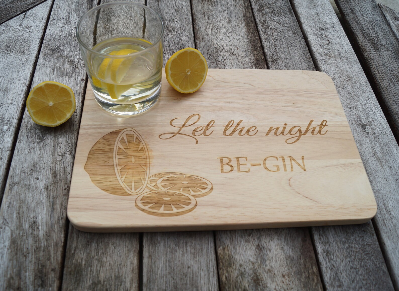 Gin Board Gin Chopping Board Lemon Cutting Board Lemon - Etsy UK