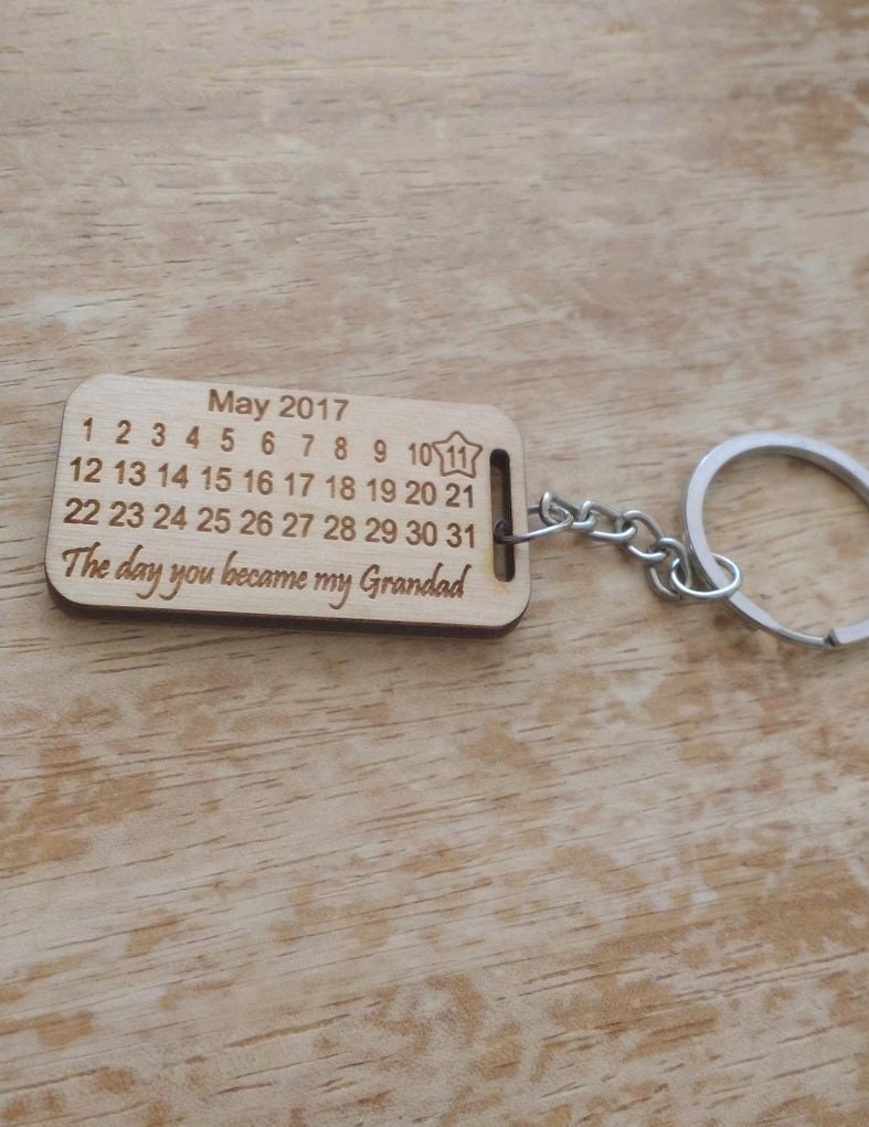Wooden Keyring the Day You Became Fathers Day Mothers Day - Etsy UK