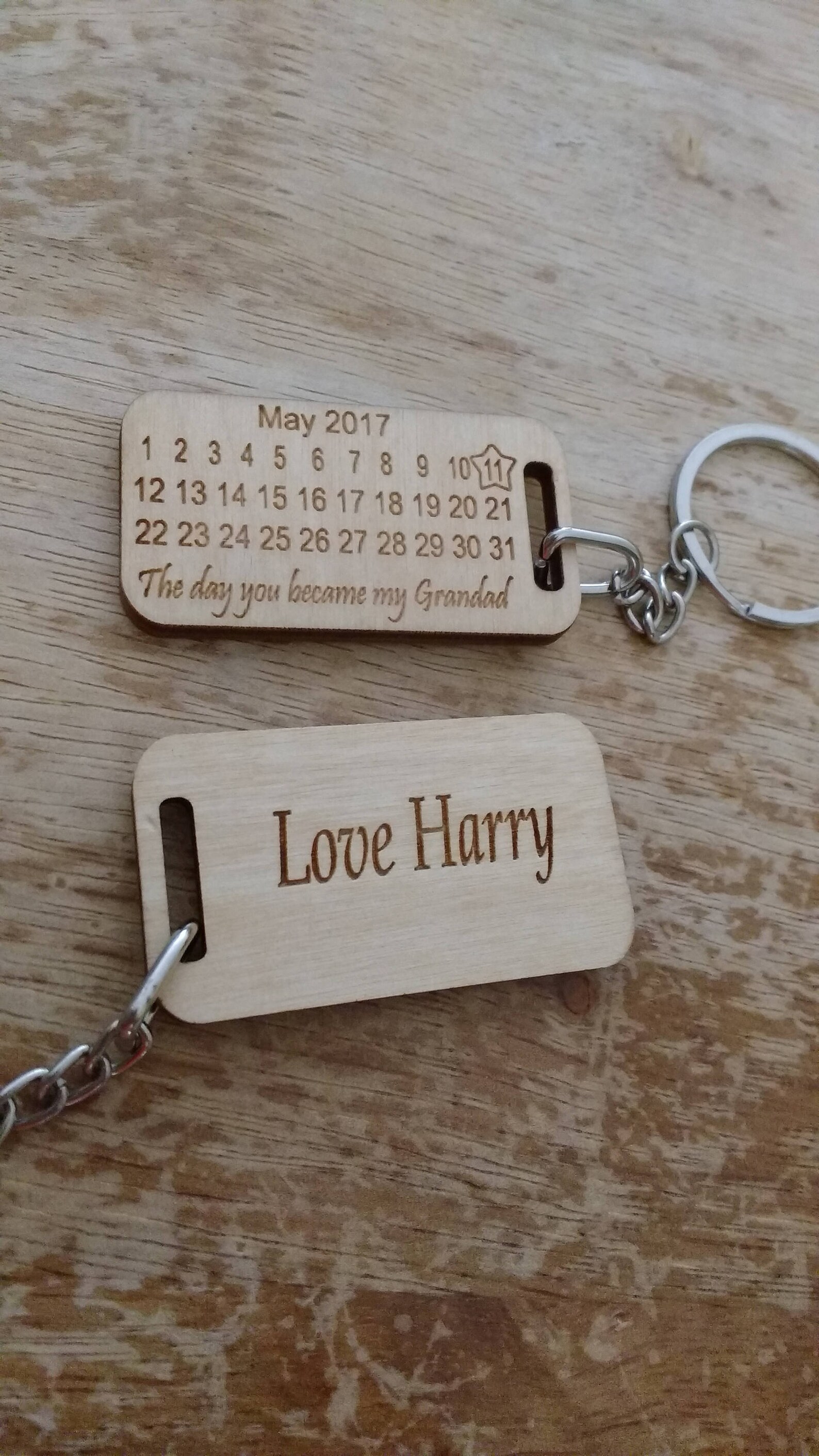 Wooden Keyring the Day You Became Fathers Day Mothers Day - Etsy UK