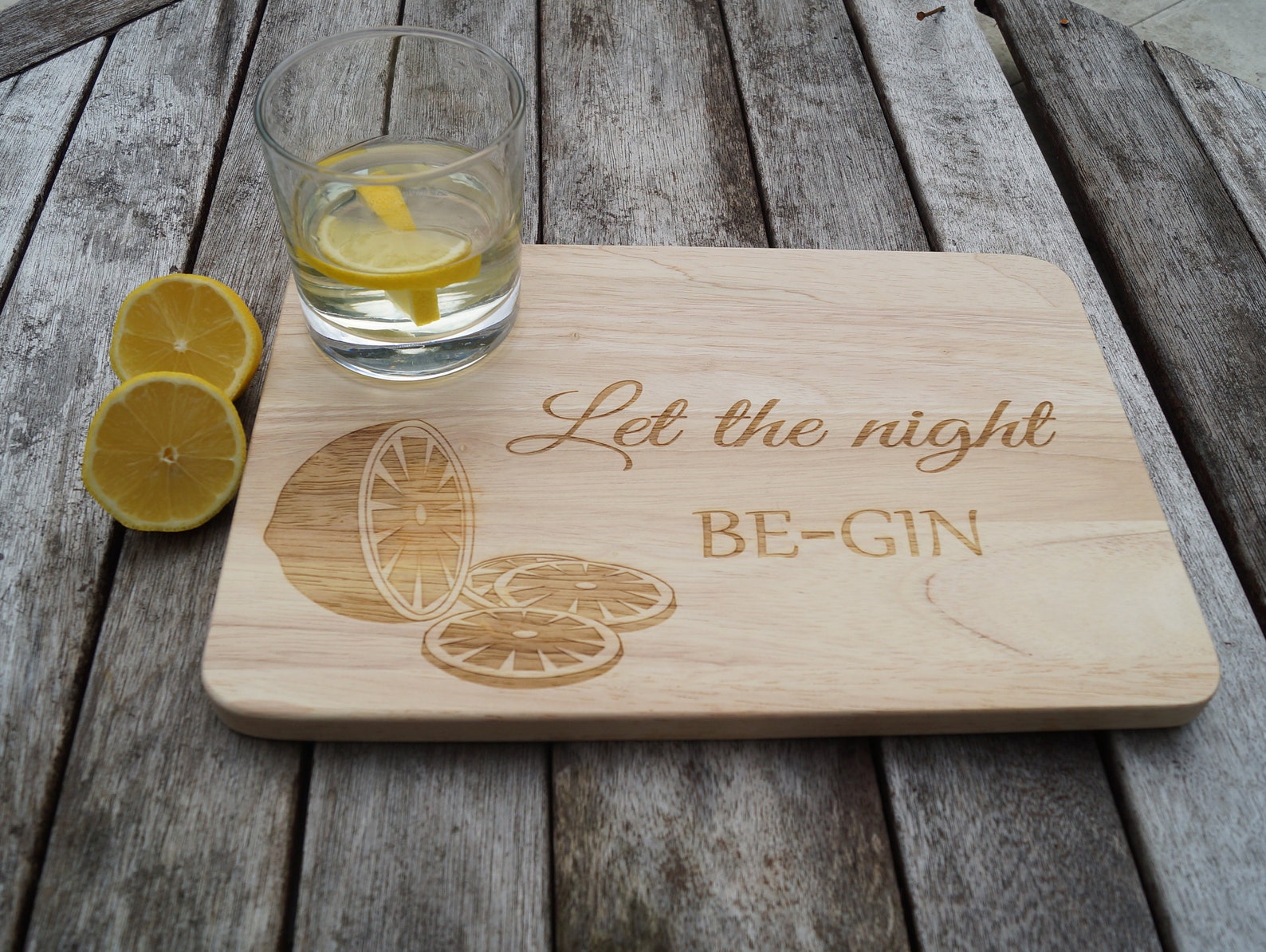 Gin Board Gin Chopping Board Lemon Cutting Board Lemon - Etsy UK