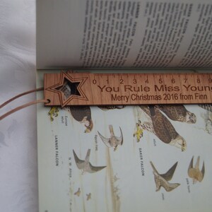 Wooden Bookmark, Teachers Gift, Wooden Ruler, Personalised Teachers ...