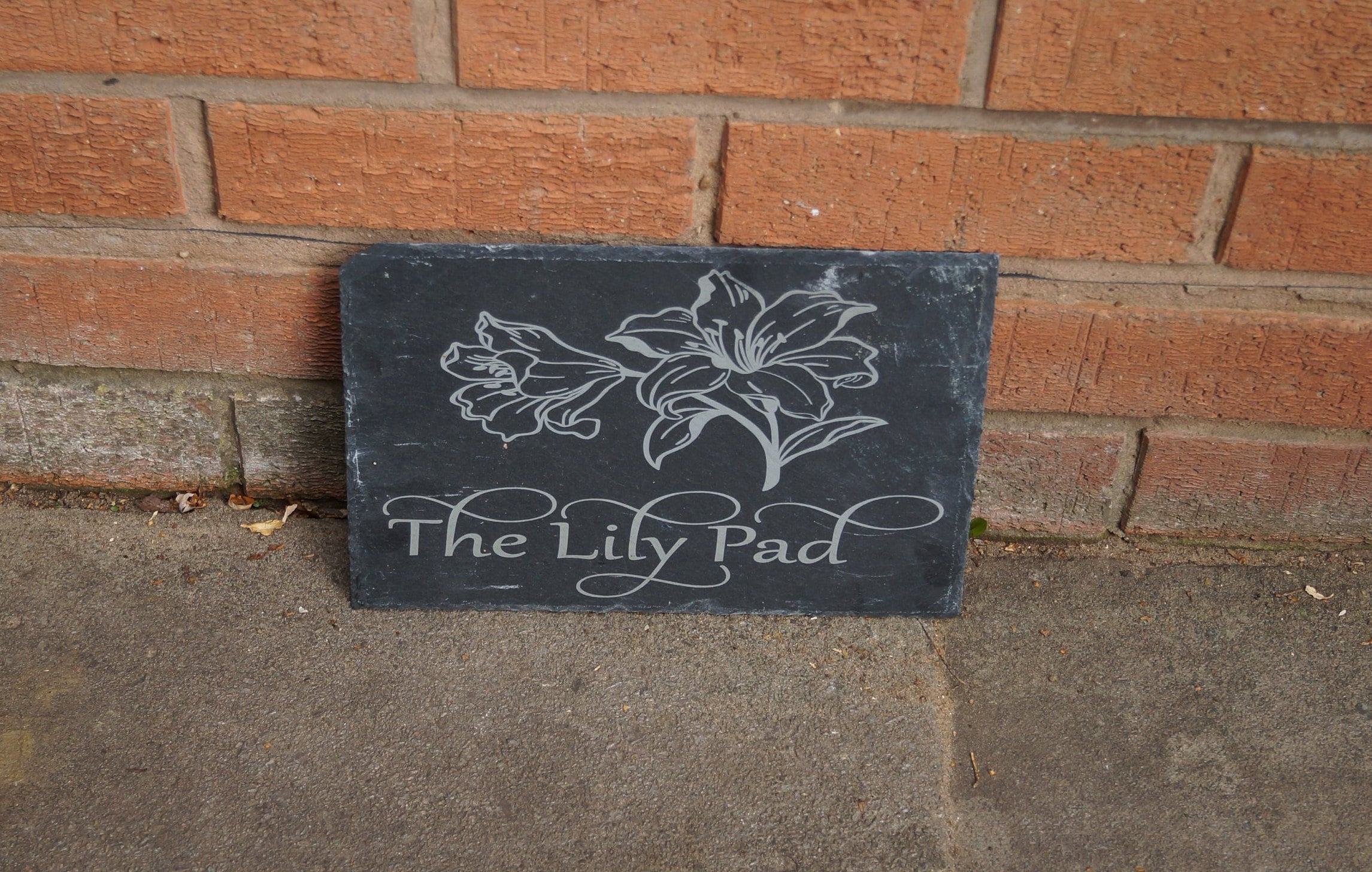 Slate House Sign Personalised House Sign Lily Flower Sign - Etsy UK