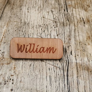 Wooden Name Badges, Name Tags, Personalised Wooden Badge, Your Name ...