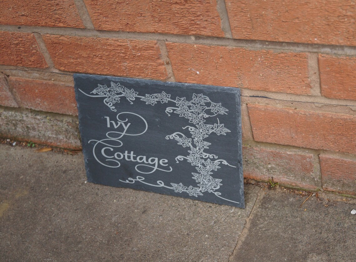 Slate House Sign Shed Sign Ivy Image House Sign Personalised | Etsy UK