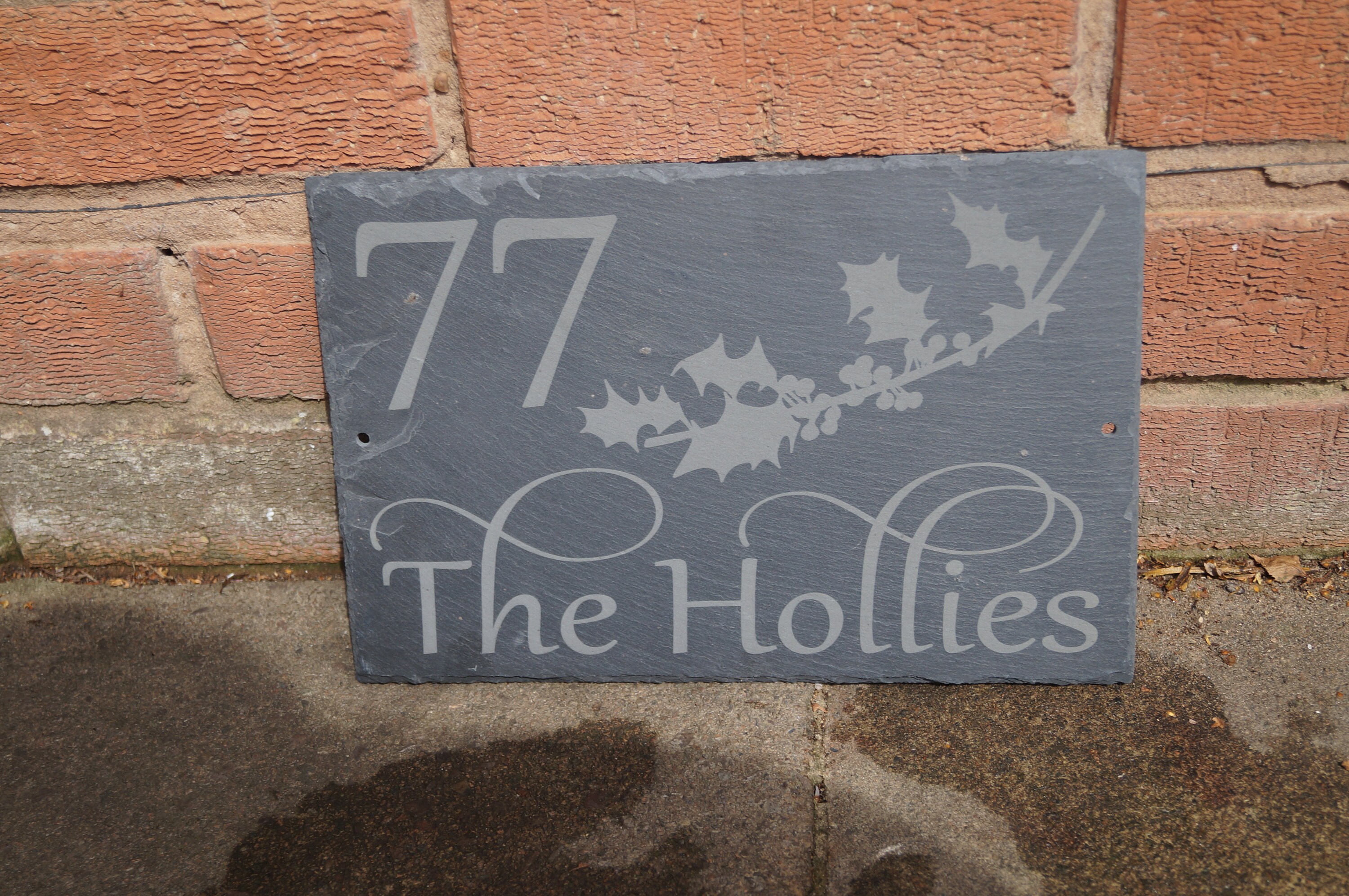 Holly Bush House Sign Slate House Sign Personalised Slate - Etsy