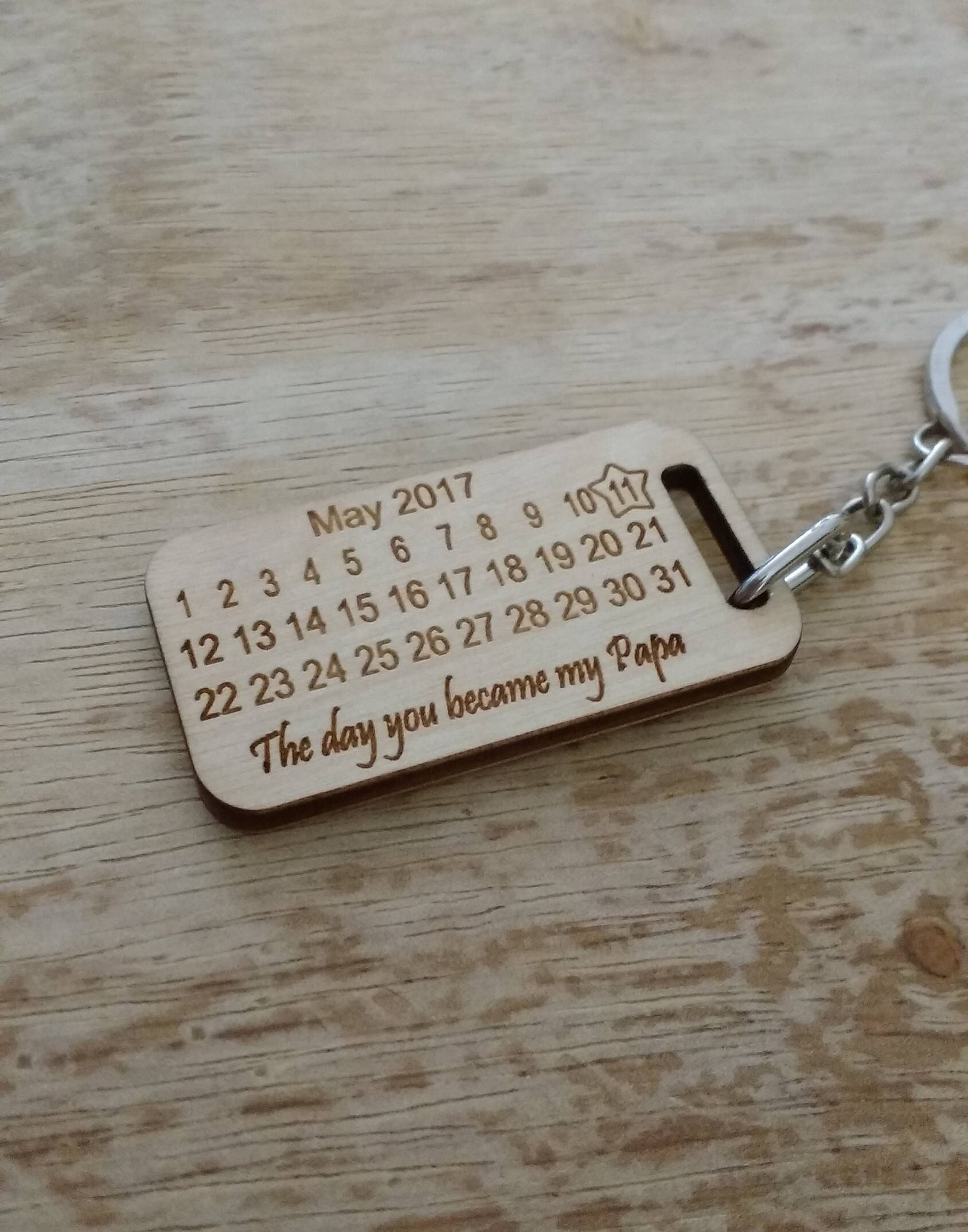 Wooden Keyring the Day You Became Fathers Day Mothers Day - Etsy UK