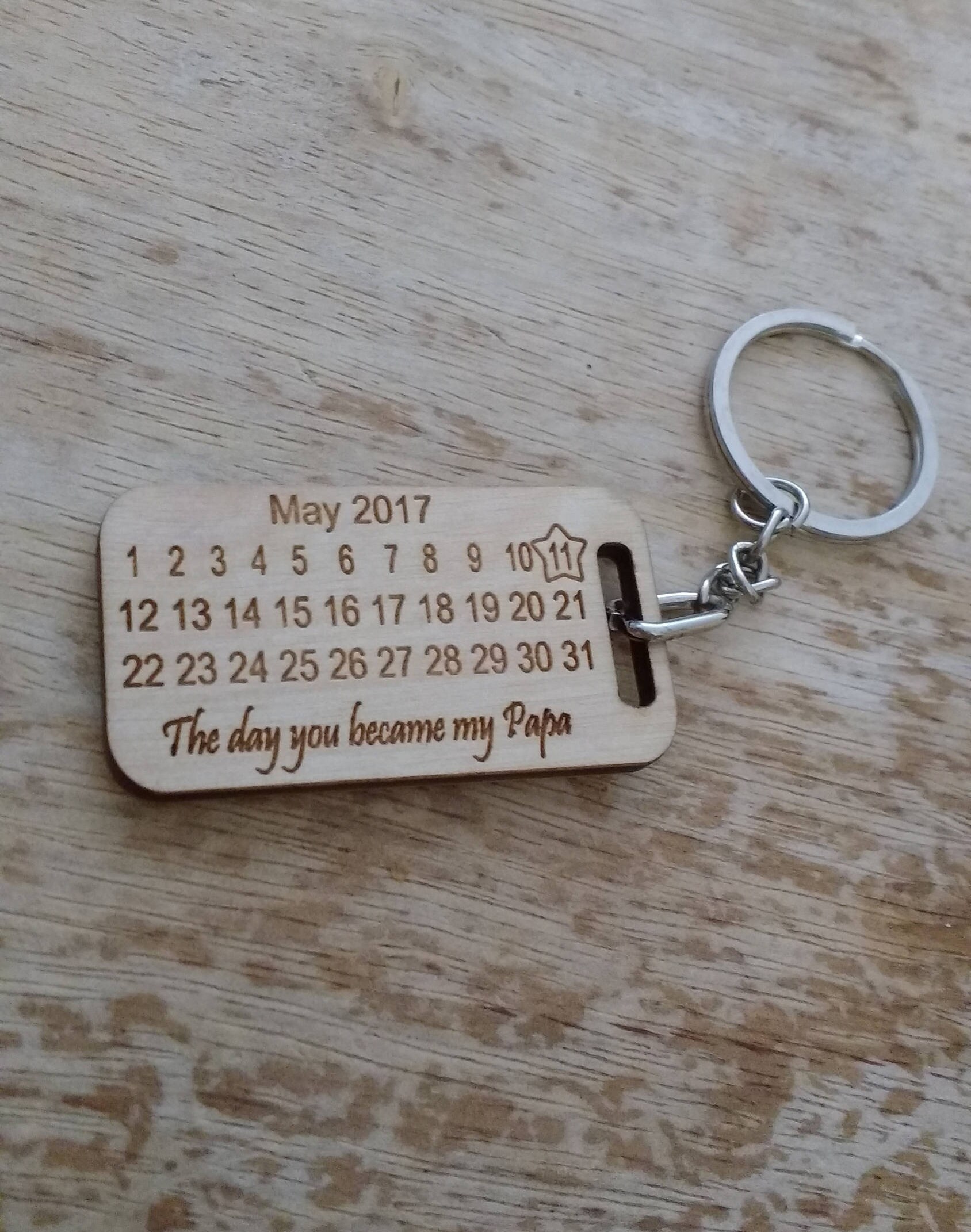Wooden Keyring the Day You Became Fathers Day Mothers Day - Etsy UK