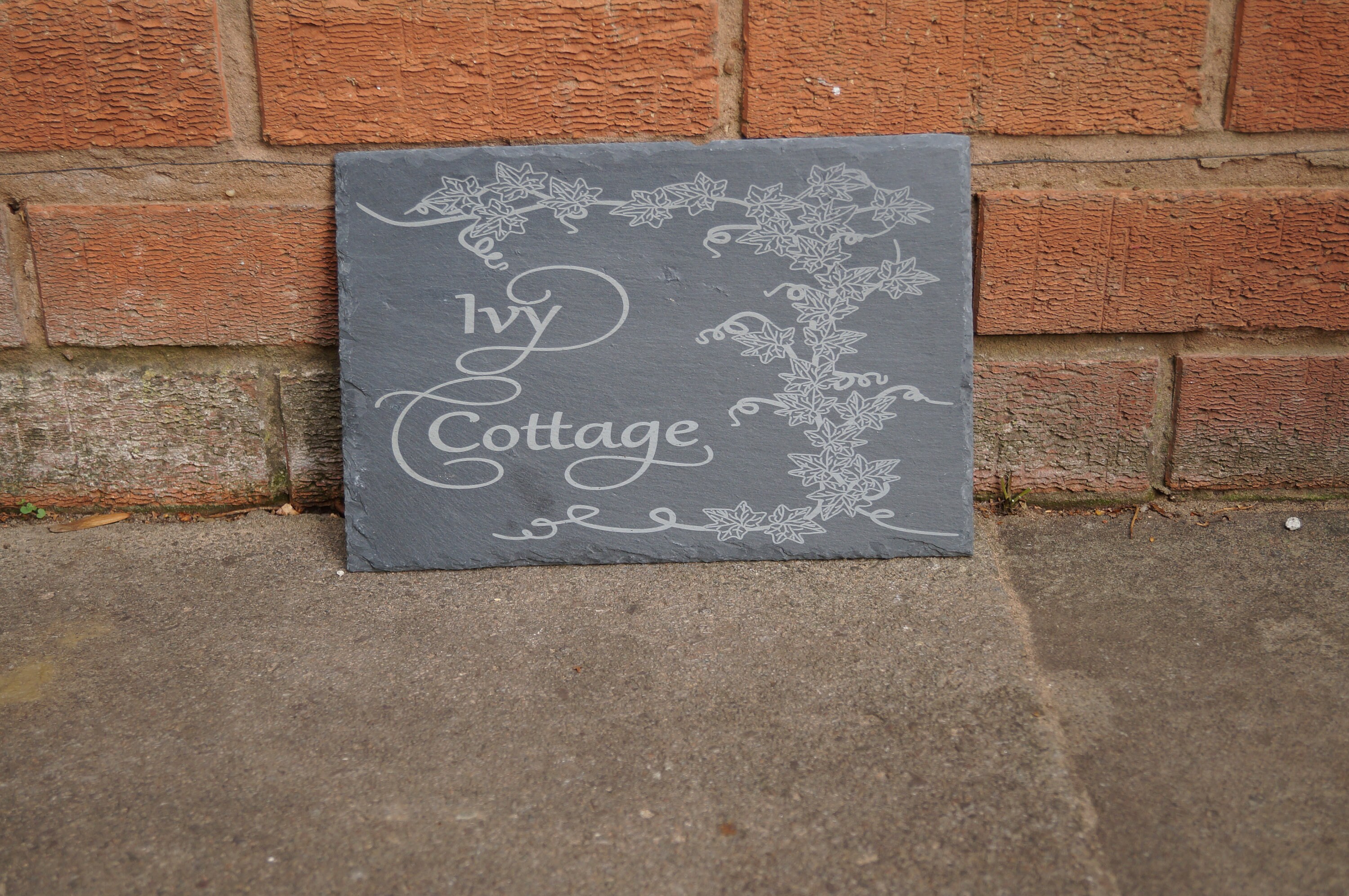 Slate House Sign Shed Sign Ivy Image House Sign Personalised | Etsy UK