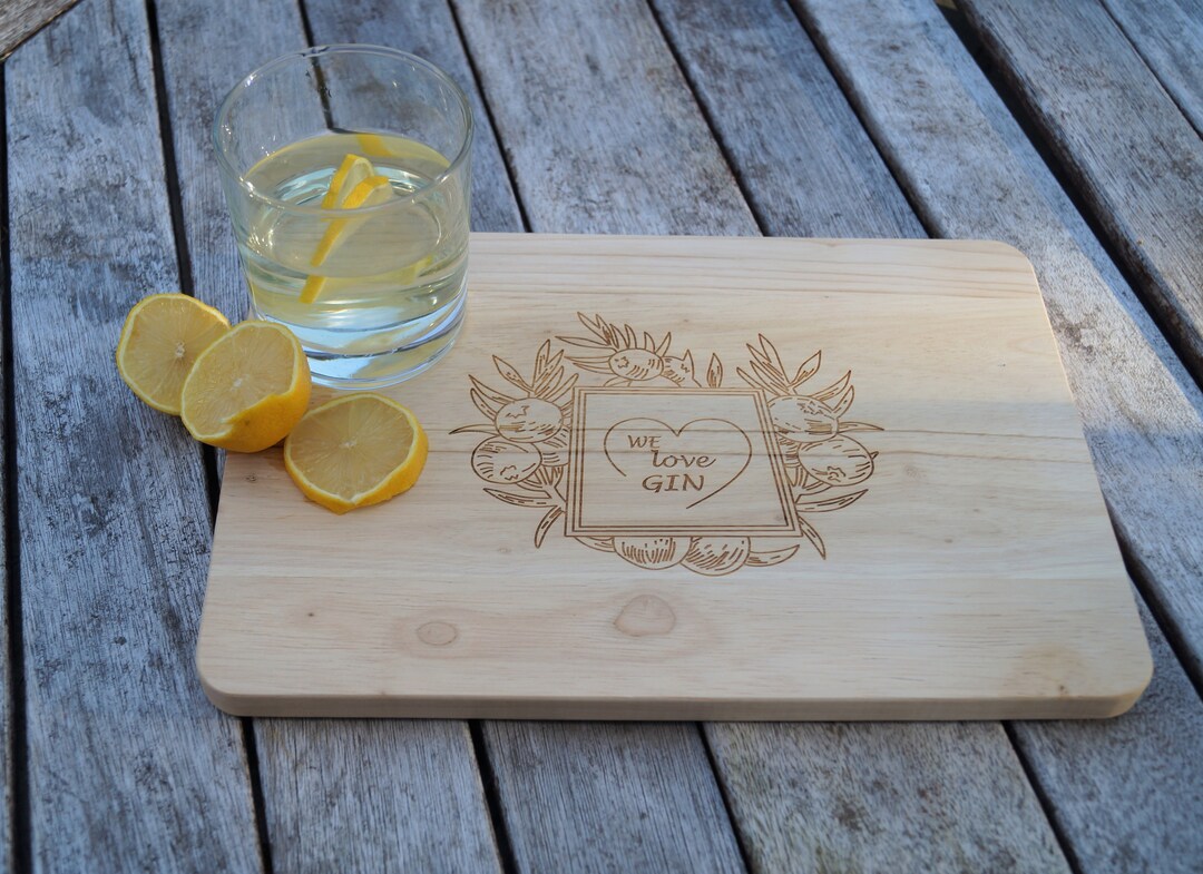Gin Board, Juniper Berries, Lemon Cutting Board, Lemon Chopping Board ...
