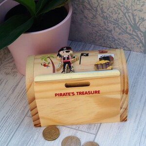 Childrens Wooden Money Box Personalised Money Box Pirate | Etsy