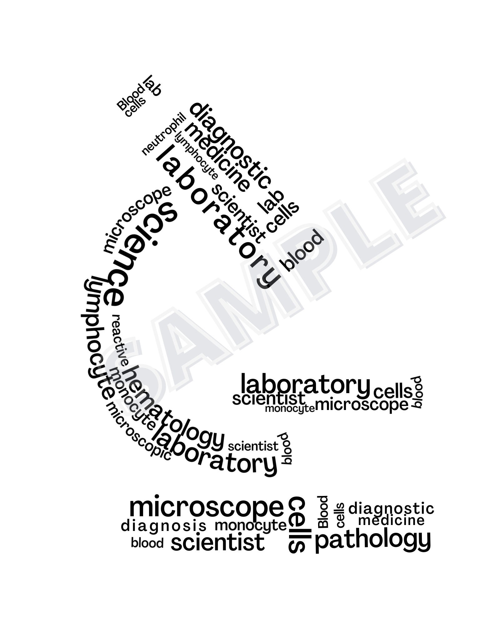 Digital Print - Microscope - Word Art - Lab Science Instant Download ...