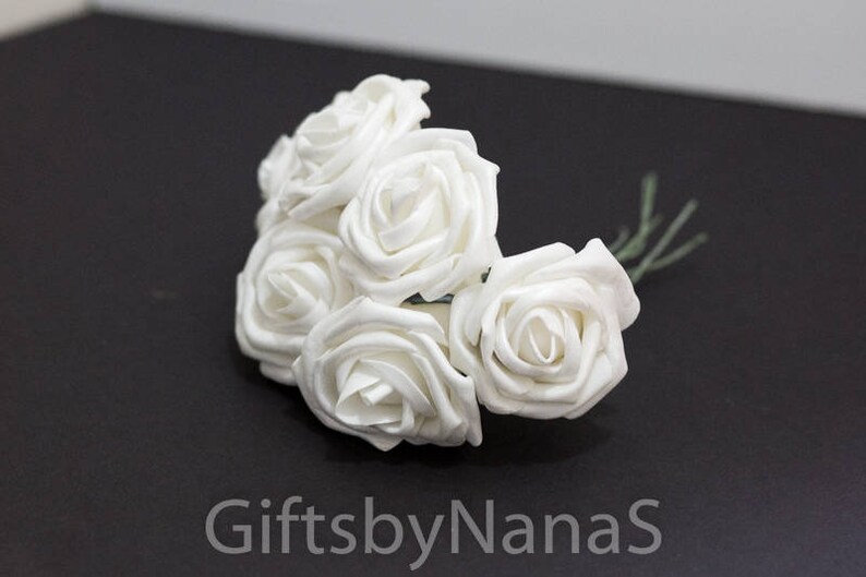 Pearl White Foam Roses 36pc White Silk Flowers Bulk Silk | Etsy