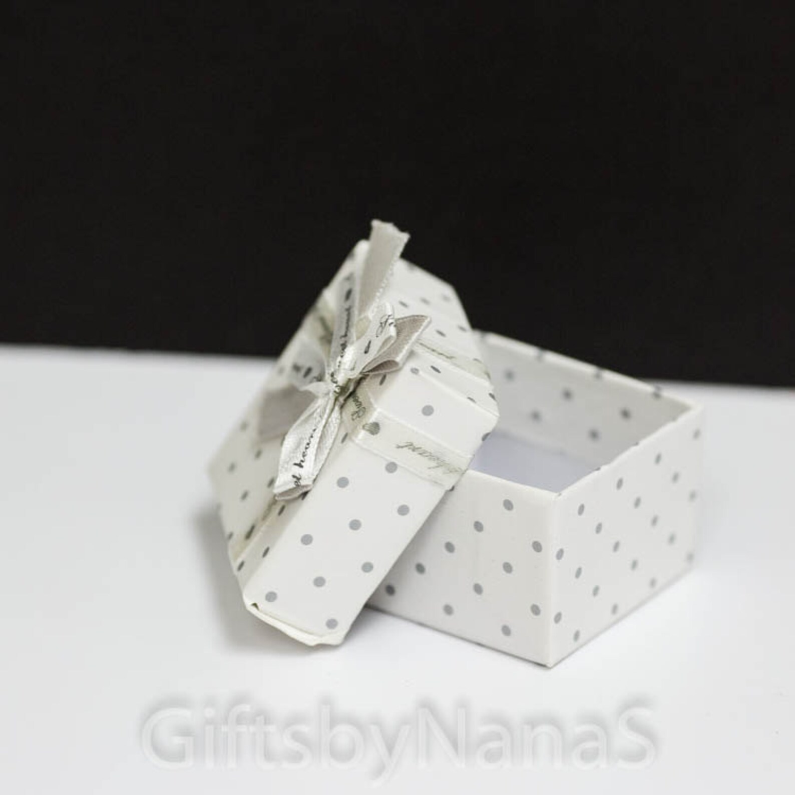 Wedding Favor Box Gray Polka Dot Favor Box Ring Box Party | Etsy