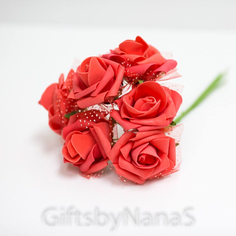 Guava Red Foam Roses Small Red Roses Bulk Silk Flowers - Etsy