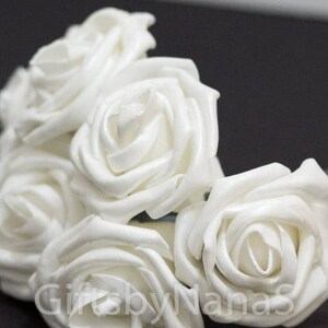 Pearl White Foam Roses, 36pc White Silk Flowers, Bulk Silk Flowers ...