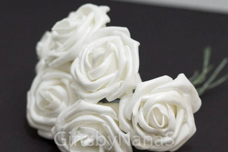 Pearl White Foam Roses 36pc White Silk Flowers Bulk Silk | Etsy