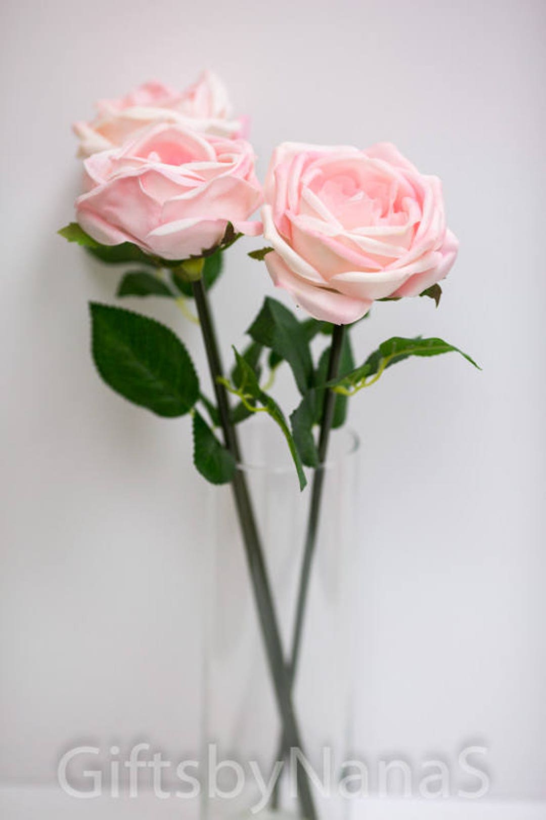 Light Pink Real Touch Flowers, Blush Pink Silk Flowers Roses, Light ...