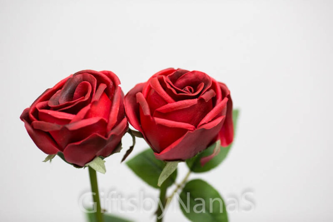 Red Real Touch Flowers Real Touch Roses Dark Red Silk Roses - Etsy