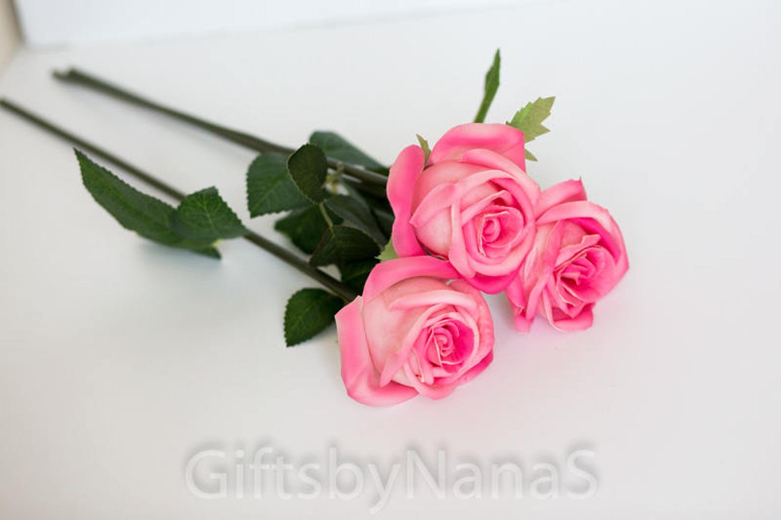 Pink Real Touch Flowers Hot Pink Real Touch Roses Silk - Etsy