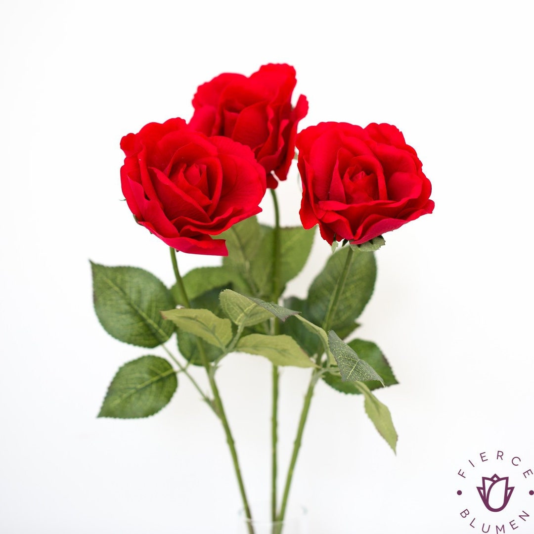 Red Real Touch Flowers, Crimson Red Latex Flowers, Silk Flowers, Cheap ...