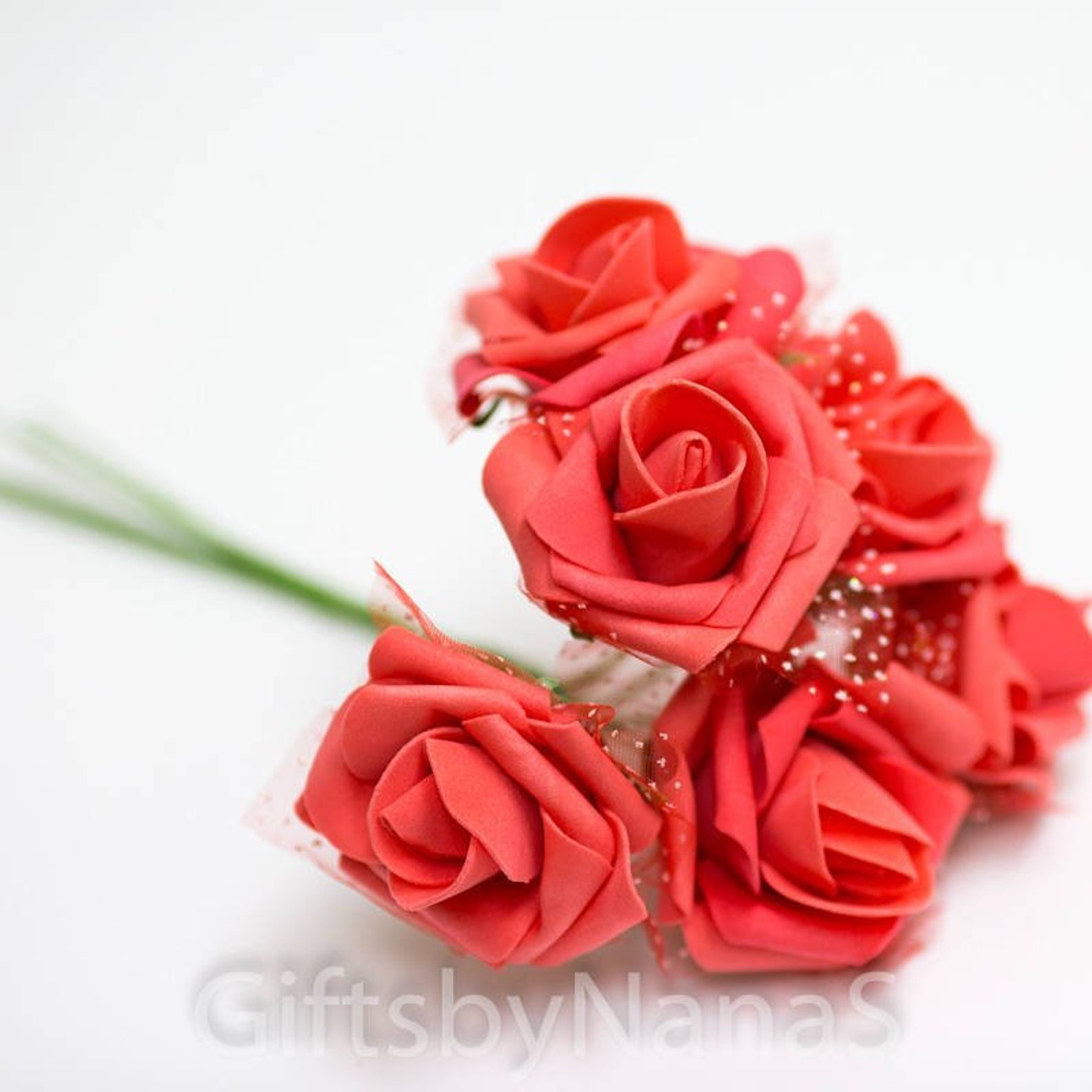 Guava Red Foam Roses Small Red Roses Bulk Silk Flowers - Etsy