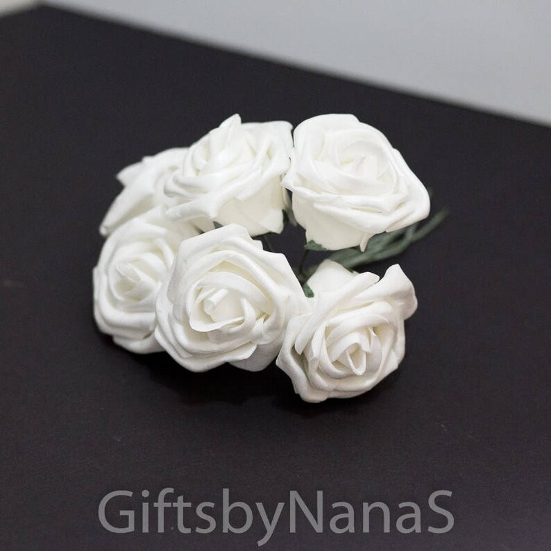 Pearl White Foam Roses 36pc White Silk Flowers Bulk Silk | Etsy