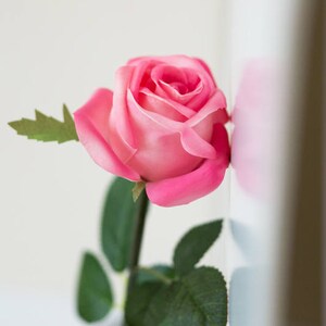 Pink Real Touch Flowers, Hot Pink Real Touch Roses, Silk Flowers Bulk ...