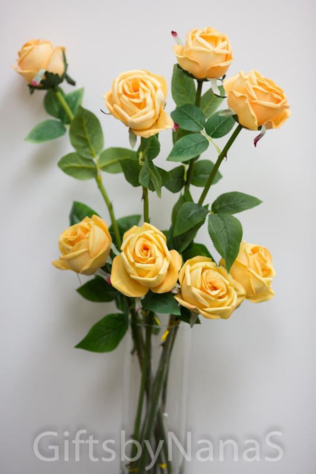 Peach Real Touch Flowers, Fake Flowers, Real Touch Roses, Peach Silk ...
