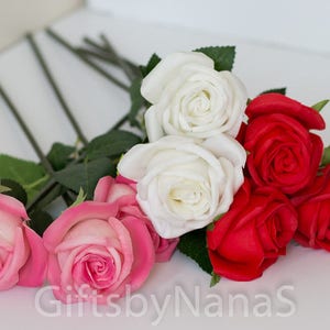 Red Real Touch Flowers Real Touch Roses Christmas - Etsy