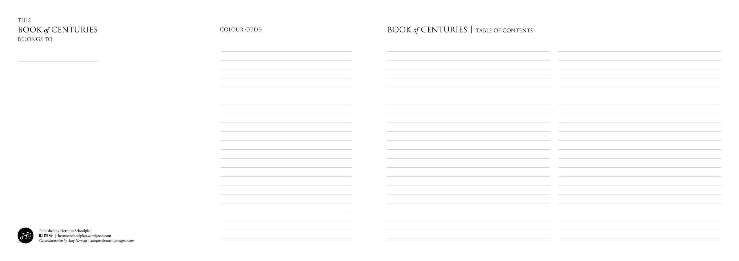 Book of Centuries – Printable Timeline for Homeschool History ...