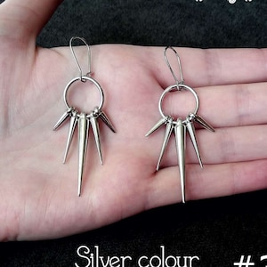 Spike Punk Rock Earrings, Woman Gothic Punk Earrings, Grunge Rocker ...