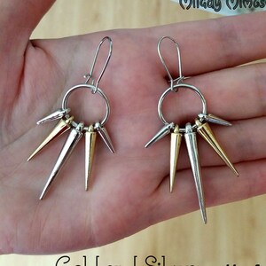 Spike Punk Rock Earrings, Woman Gothic Punk Earrings, Grunge Rocker ...