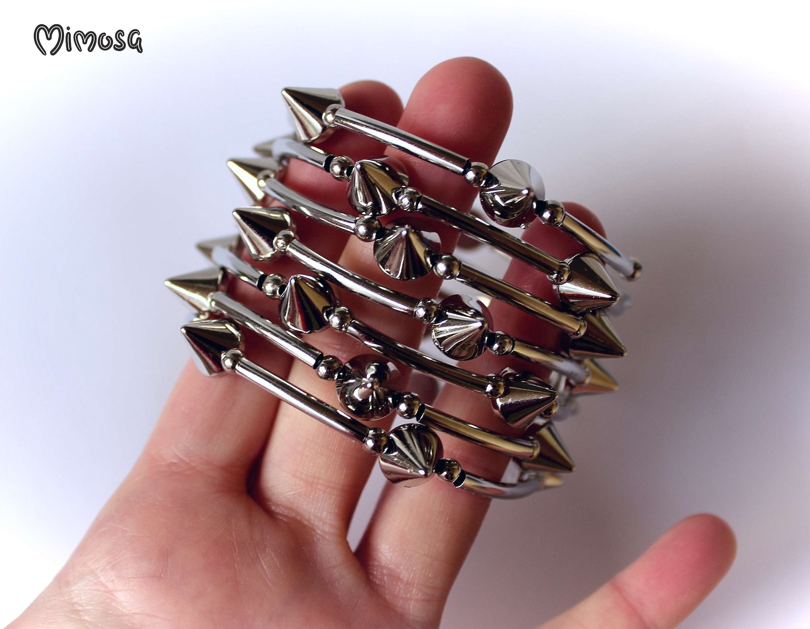 Spike Bracelet Silver Spike Bracelet Punk Spike Bracelet - Etsy