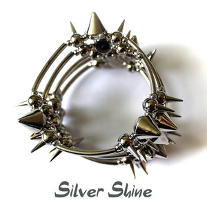 Silver Spike Bracelet, Punk Rock Spiky Bracelet, Gothic Spiked Cuff ...