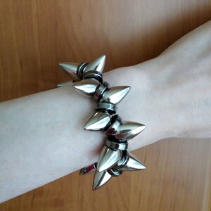 Punk Spike Goth Bracelet, Gothic Silver Spiked Jewelry, Unisex Punk ...