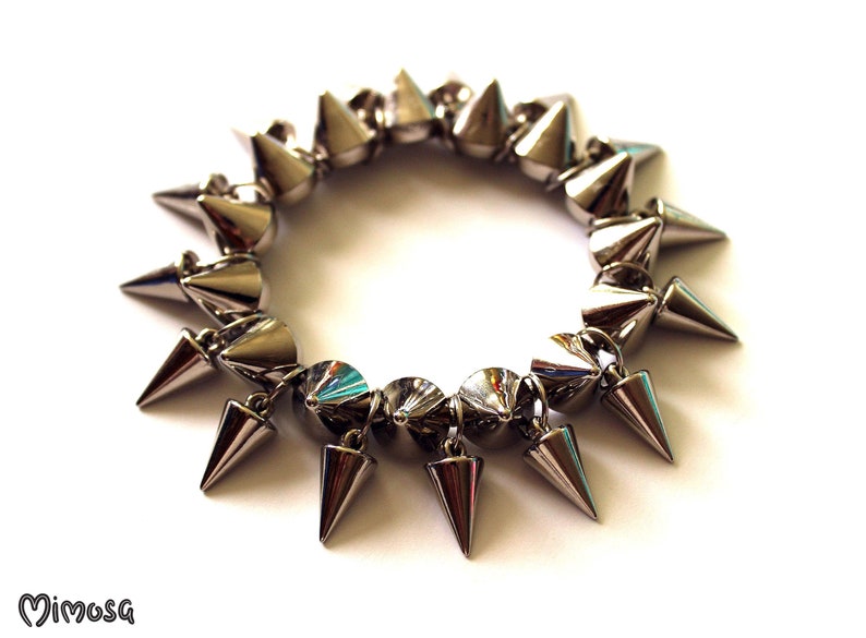 Punk Spike Bracelet Goth Stud Bracelet Silver Spike - Etsy