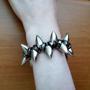 Punk Spike Goth Bracelet, Gothic Silver Spiked Jewelry, Unisex Punk ...