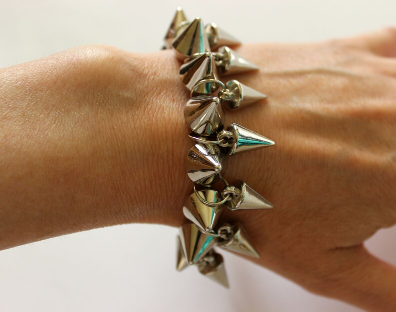 Punk Spike Bracelet Goth Stud Bracelet Silver Spike - Etsy