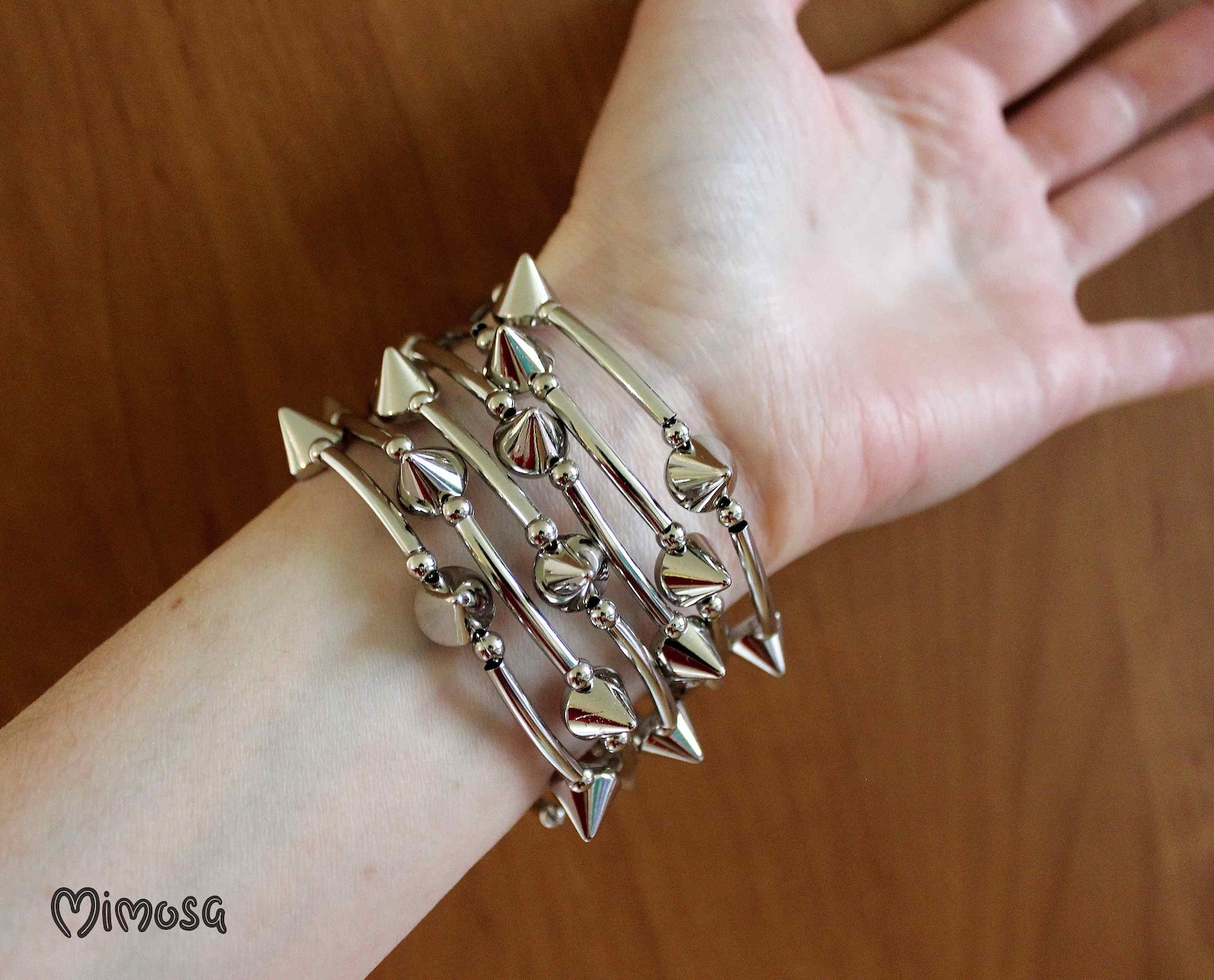 Spike Bracelet Silver Spike Bracelet Punk Spike Bracelet - Etsy