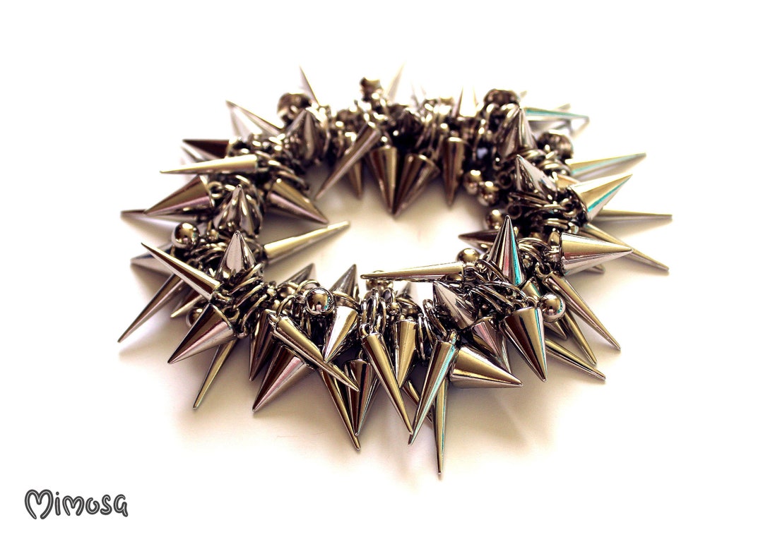 Punk Spike Bracelet Gothic Bracelet Silver Spike Bracelet Punk Rock Bracelet Gothic Jewelry