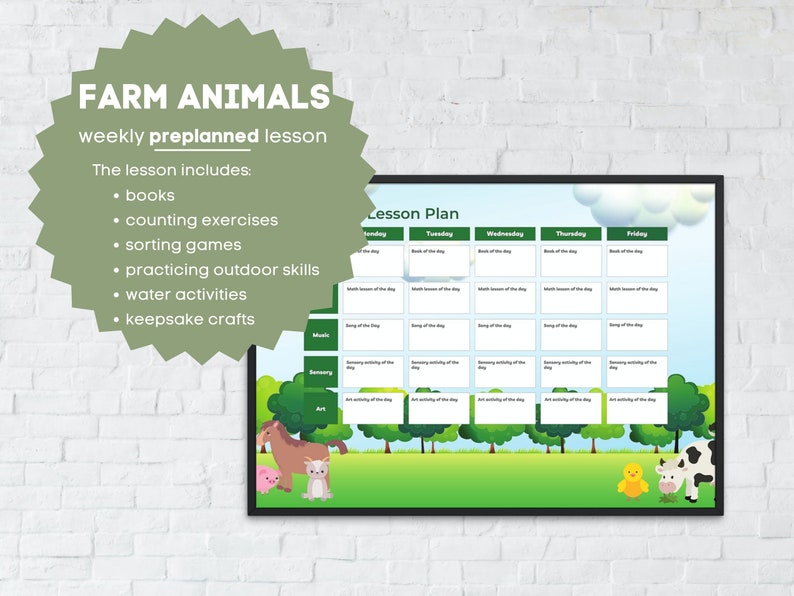 Farm Animal Lesson Plan for Toddlers | Weekly Lesson | Homeschool Baby ...