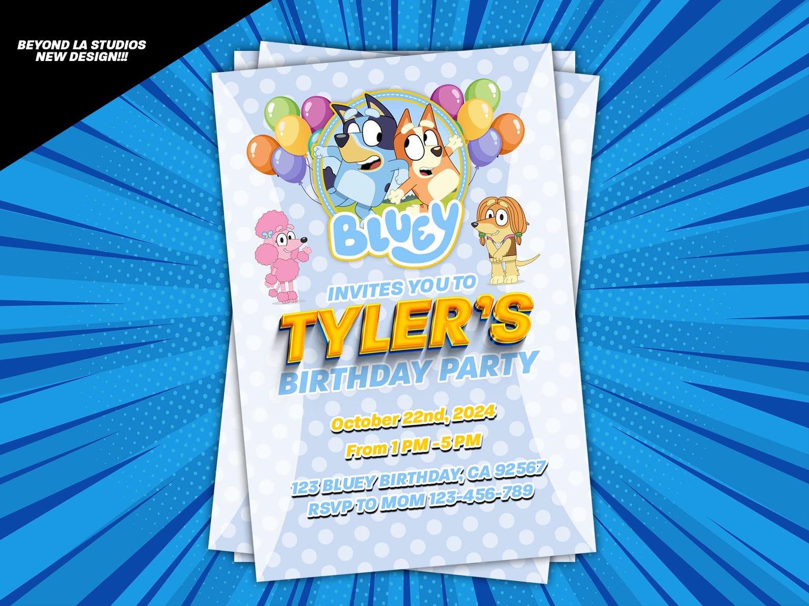 Bluey Editable Birthday Invitation / Bluey Invitation / Bluey Invite ...