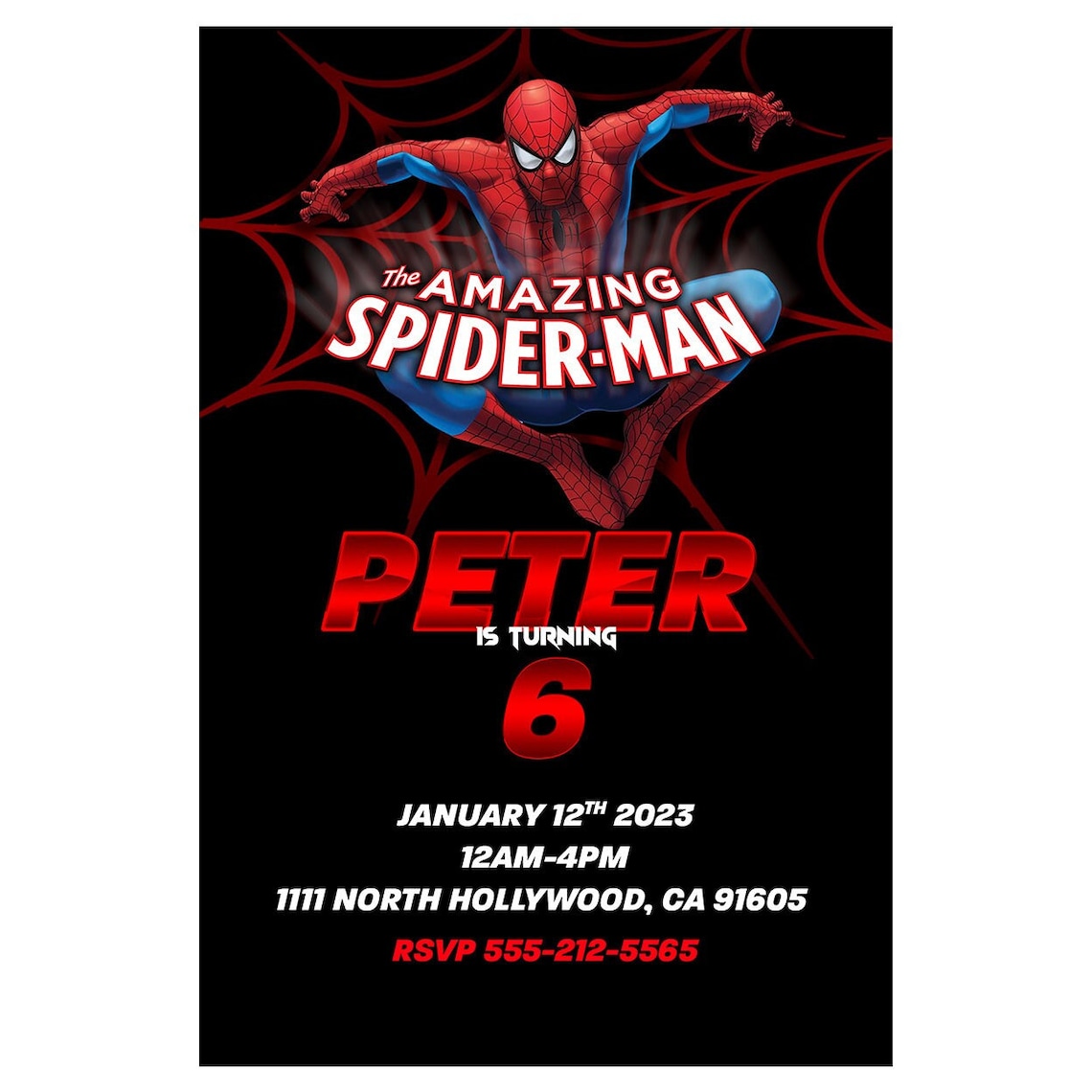 Spiderman Editable Birthday Invitation Template/card Invitation ...