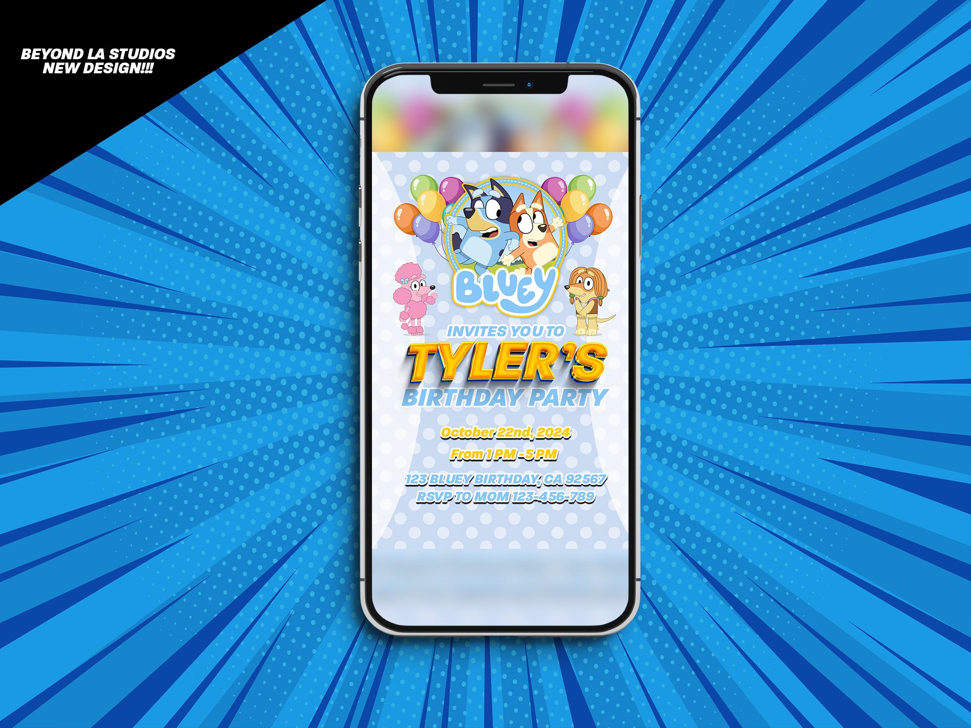 Bluey Editable Birthday Invitation / Bluey Invitation / Bluey Invite ...