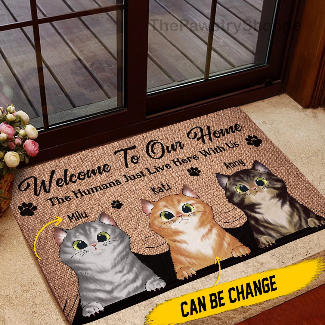 Personalized Cat Doormat Custom Cat Welcome Door Mat Funny - Etsy